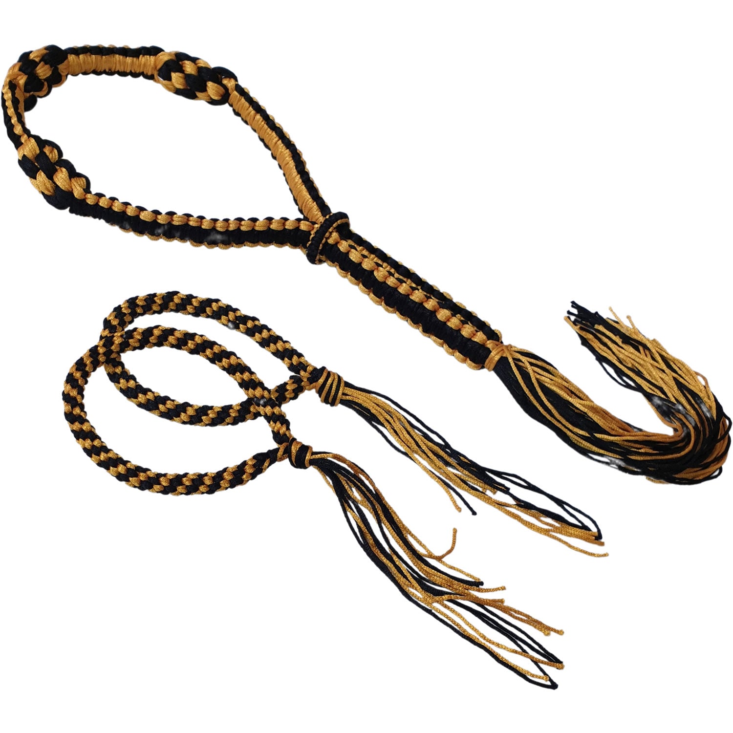 AUTHENTIC WEAVE BLACK & GOLDEN YELLOW MUAY THAI MONGKOL (Set) - DUO GEAR UK